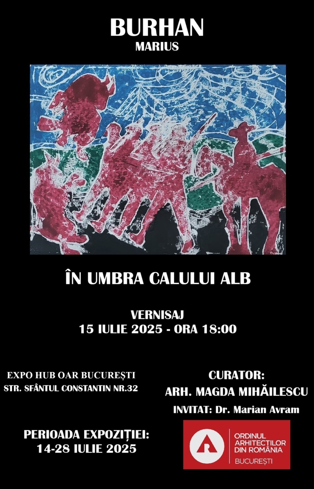 Invitație la vernisajul expoziției În umbra calului alb - OAR București